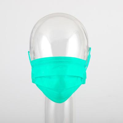 China S&J 4-Ply Protective Preventive Disposable Pure Green Face Mask Respirator Medical Surgical Grade Earloop Daily Use Customizable for sale