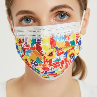 China S&J Protective Disposable Nonwoven Printed Cute Face Mask Respirator Medical Surgical 3 ply custom printed face mask for sale
