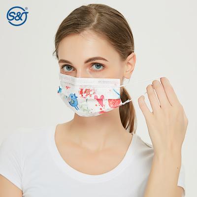 China Printed 3 ply Face Mask Disposable Medical Face Mask Printed for sale