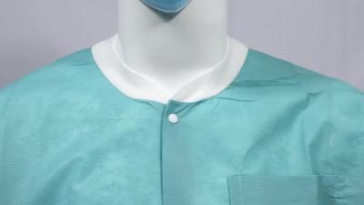 China cheap Non-sterile SMS disposable lab coat Medical non woven Lab Coat Isolation gown GB18401-2010 Class B for sale