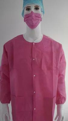 China Disposable non woven SMS pink wear dental disposable lab Jackets for sale