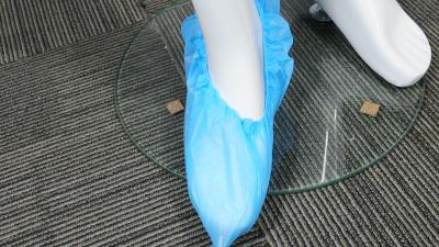China S&J Factory Price Cheap Disposable Waterproof Nonslip Shoe Cover Premium Non woven Plastic CPE Medical Shoe Covers for sale