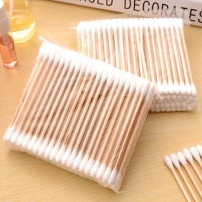 China S&J Premium Cotton Buds Double-headed Disposable Cotton Swabs Makeup Ear-clean Disposable Dacron Tip Swabs for sale
