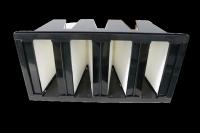 China HVAC System Clean Room V Bank Air Filter With ABS Plastic Frame for sale