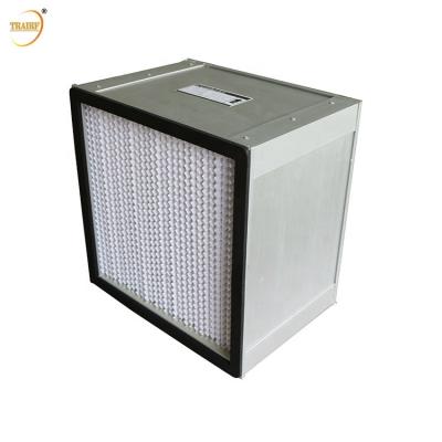China Galvanized Steel Frame Deep Pleat HEPA Filter HEPA Box Filter 4KG for sale