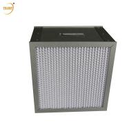China Galvanized Steel Frame Deep Pleat HEPA Filter HEPA Box Filter 4KG for sale