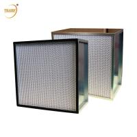 China Fiber Glass Deep Pleat HEPA Filter Pleated Panel Air Filter With Aluminum Foil Separation for sale