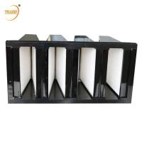 China F9 H10 H13 Micro Glass Fiber HEPA V Bank Filter Moisture Proof for sale