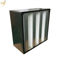 China 0.5 Micron F9 Metal Frame V Bank HEPA Filter For Air Conditioning Systems for sale