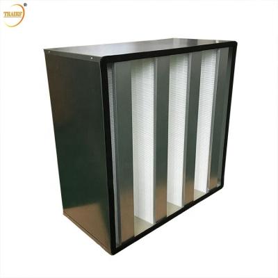 China 0.5 Micron F9 Metal Frame V Bank HEPA Filter For Air Conditioning Systems for sale