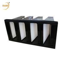 China Mini Pleat V Bank Filter 24x12x12 Micro Fiberglass Paper Merv 14 Air Filter for sale