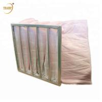 China Glass Fiber Pleated AHU Polyester Bag Air Filter For HVAC System for sale