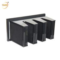China ABS Plastic Frame F7 V Bank Compact Carbon Filter With High Adsorption Capacity for sale