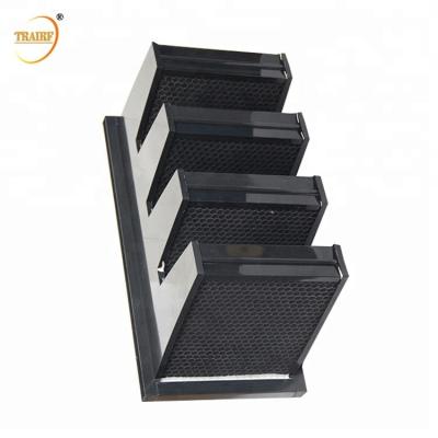 China 0.3u Activated Carbon Air Filter V Bank Air Filter 800-4200 CMB/H for sale