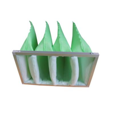China Aluminum Alloy Frame 65% AHU Bag Filter HVAC Low Wind Speed for sale