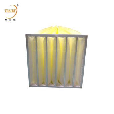 China Pocket Synthetic Fiber Industrial Air Filter 6 Pockets Pocket Media for sale