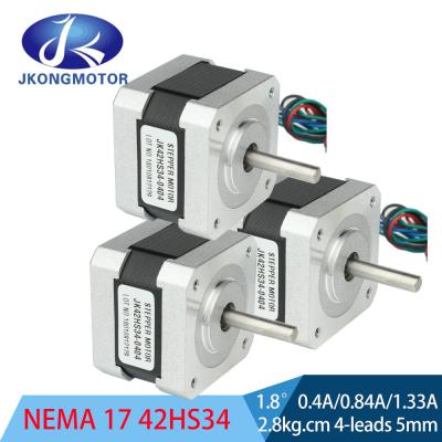 China NEMA17 42mm Hybrid Stepper Motor 1.8 Degree 2 Phase 4 Wires 1.2A JK42HS40 for sale
