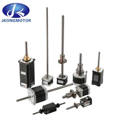 China Jkongmotor OEM ODM Nema 8-34 12V 24V Linear Stepper Motor 2 Phase 4 6 Leads Servo Actuator for sale