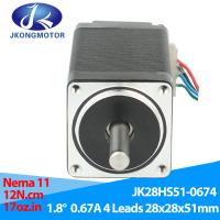 China Nema 11 28HS51-0674 Mini Stepper Motor 12N.cm 0.67A 1.8 Degree 2 Phase Hybrid 51mm Length for sale