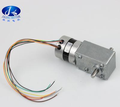 China 4 Pole 57mm 24V 2500rpm Brushless DC Motor with Worm Gear Reducer 92:1 for sale