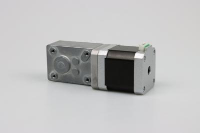 China Nema17 Single Shaft Geared Stepper Motor 78.5oz In 48mm Length Worm Gear Reducer 1.5A for sale