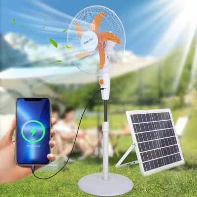 China 16 Inches Solar Standing Fan 15W Energy-saving Solar Powered Fan Rechargeable for sale