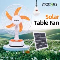 China For Camping Emergency Solar Powered Table Fan 16 Inches Energy Saving With Bulbs for sale