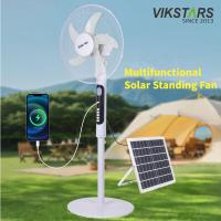 China Solar Standing Fan 16 inches with Light Energy-saving For Outdoor Camping Fishing for sale