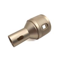China Custom CNC Machined Copper Aluminum Coaxial Connector with Anodized Knurled Finish ±0.005mm Precision for sale