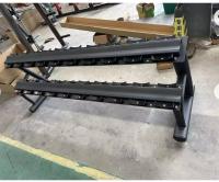 China Commercial Dumbbell Rack Vertical Barbell Holder High Strength Steel Gym Plate Storage 3 Year Warranty for sale
