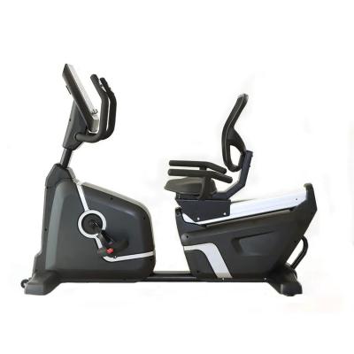 China Commercial Recumbent Exercise Bike 160kg Max Weight Belt Drive with Heart Rate Monitor for sale