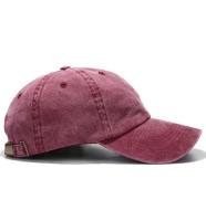 China Baseball Cap Vintage Adjustable Dad Hat Washed Distressed Twill Cotton Men Women Burgundy 6-panel Hat 100% Cotton Plain for sale