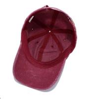 China Baseball Cap Vintage Adjustable Dad Hat Washed Distressed Twill Cotton Men Women Burgundy 6-panel Hat 100% Cotton Plain for sale