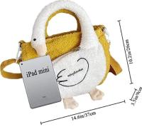 China Cute Plush Goose Bag Funny Cartoon Goose Purse Tote Handbag Large Capacity Crossbody Bag Novelty Purses for sale