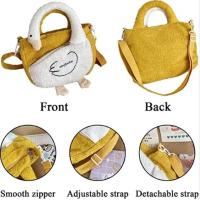 China Cute Plush Goose Bag Funny Cartoon Goose Purse Tote Handbag Large Capacity Crossbody Bag Novelty Purses for sale