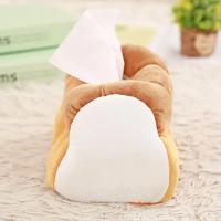 China Super quality yellow simulation toast bread stuffed plush with napkins tissue box holder Case for sale