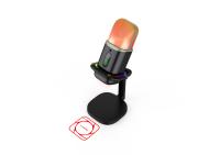 China 7 Colors RGB Gradient USB Condenser Microphone With Sound Card Streaming Microphone for sale
