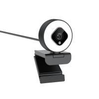 China 1080p USB Webcam With Ring Light Dual Mic Auto Focus PC Desktop Camera for sale