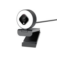 China 30fps 1080p Auto Focus Ring Light Webcam Touch Stepless Dimming Mic for sale