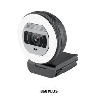 China Autofocus 30fps 2K Webcam USB Web Camera With Touch Ring Light for sale