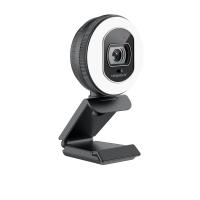 China DC5V USB 2K Webcam 30fps Autofocus 1080p Webcam With Touch Ring Light for sale