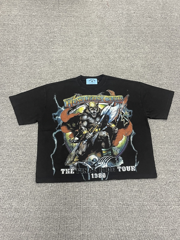 double sided wolf tour graphic tee