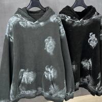 China High Quality American Streetwear Brand Heavyweight Distressed Rustic Hoodie for Men Custom Acid Wash Oversized Cropped Hoodie for sale