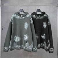 China High Quality American Streetwear Brand Heavyweight Distressed Rustic Hoodie for Men Custom Acid Wash Oversized Cropped Hoodie for sale