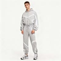 China Custom Manufacturer Heavyweight Neoprene Sweatsuit Vintage Cotton Zip up Streetwear Tracksuit Flared Sweatpants and Hoodie Sets for sale
