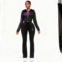 China Oem/odm New Trending Vintage Acid Wash Sweatsuit Custom Print Streetwear Zip up Jacket Tracskuit Crop pink Hoodie Set for Women for sale