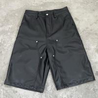 China Custom Summer Oversized Heavyweight Blank Pu Leather Shorts Manufacturer Trade Baggy Streetwear Knee Length Cargo Shorts for Men for sale