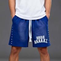 China Custom Streetwear Vintage Rivet Rhinestone French Terry Shorts Manufacturer Cotton Distressed Sun Faded Acid Wash Shorts for Men for sale
