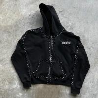 China Manufacturer Custom Heavy Weight Rivet Design Baggy Sweatsuit Streetwear Sports Men'S Hoodie and Sweatpants Set Tracksuits for sale