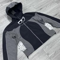 China Manufacturer Custom Men's Nylon Patchwork Sweatsuit Windbreaker Zip up Jacket and Pants Sets Reflective Streetwear Tracksuit for sale